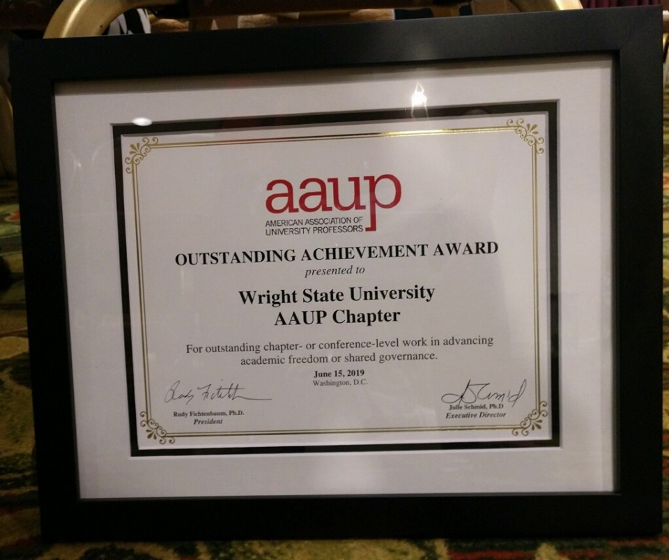 AAUP-WSU Receives Outstanding Achievement Award from National AAUP ...